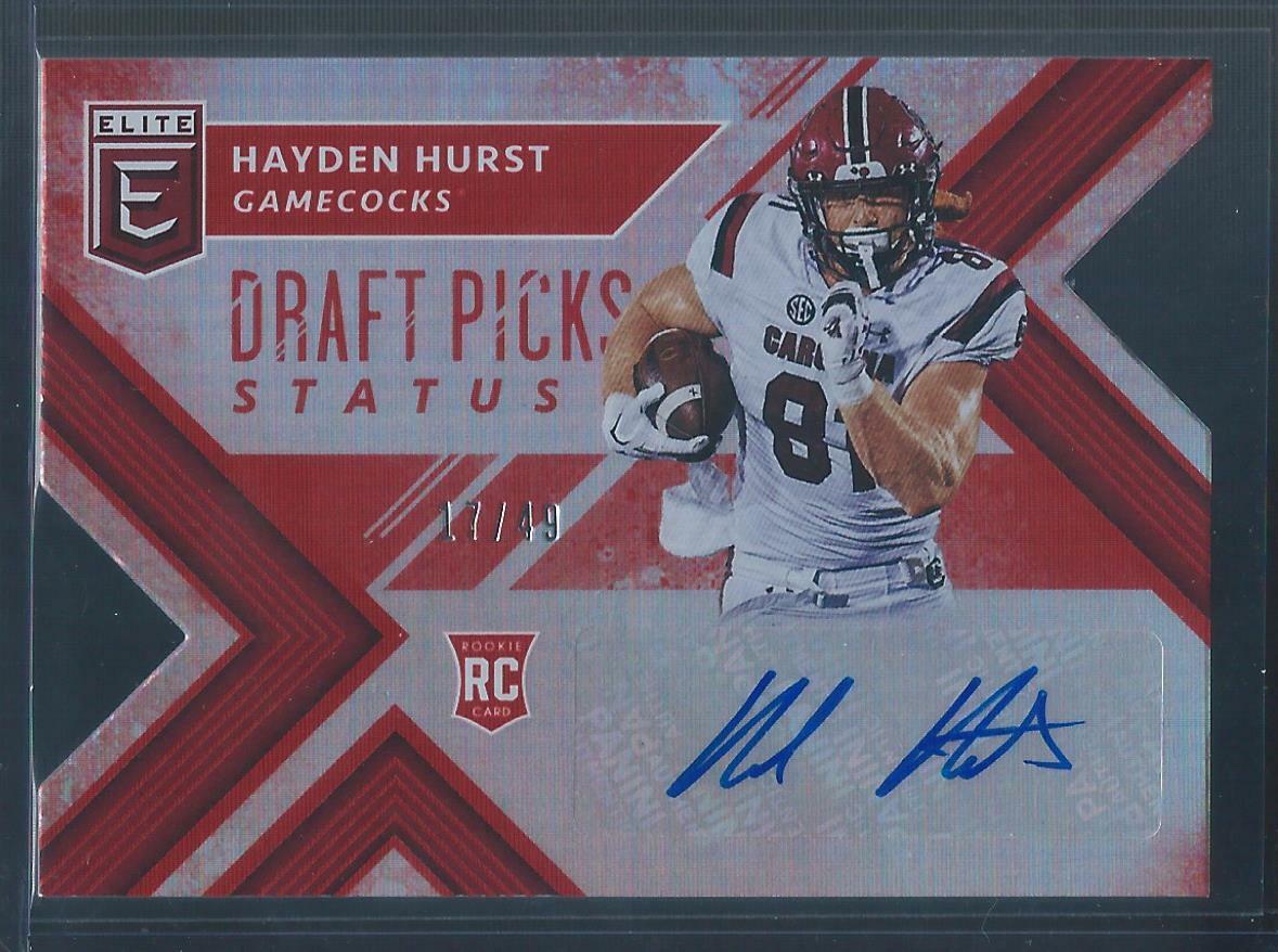 2018 PANINI ELITE HAYDEN HURST DRAFT PICK AUTO STATUS PARALLEL 17/49 S ...