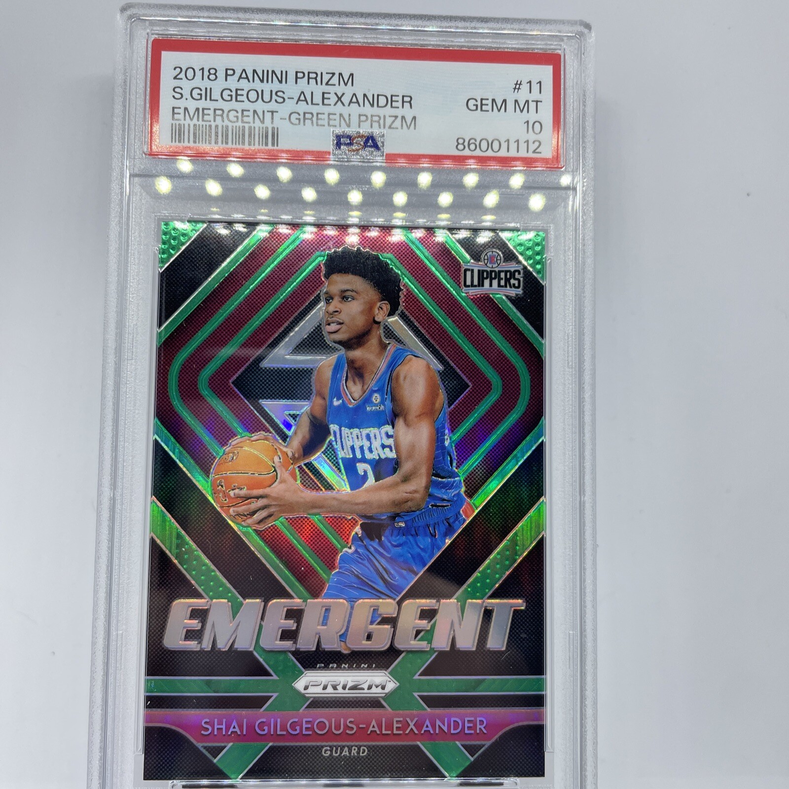 2018-19 Panini Prizm - Emergent Green Prizm #11 Shai Gilgeous-Alexander ...