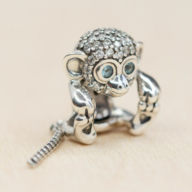 Authentic PANDORA 925 Silver Lucky Sparkling Monkey Charm Pendant ...