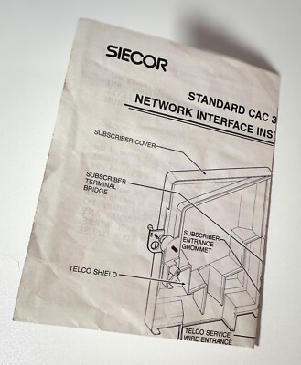 Siecor Standard CAC 3000 Subscriber Network Interface Installation ...