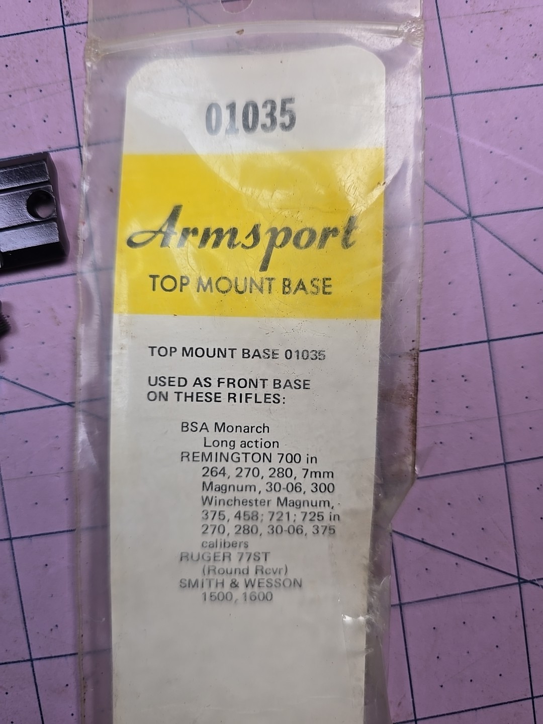 2 Armsport 01035 Top Mount scope bases - Remington 700, Ruger 77ST, BSA ...