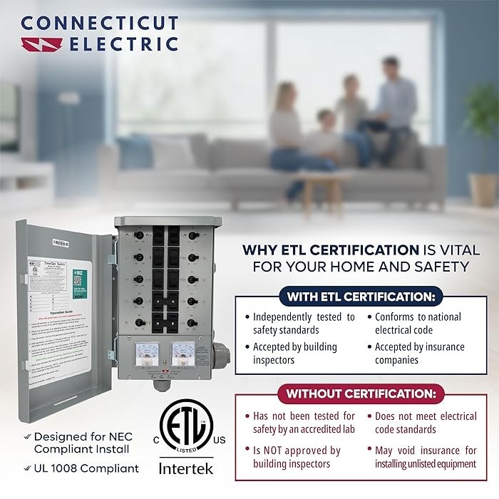 Connecticut Electric Emergen 30 Amp 10 Circuit G2 Transfer Switch Kit w ...