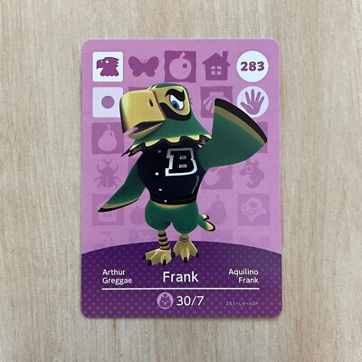 FRANK Animal Crossing Amiibo Card #283 Authentic ACNH | eBay Australia