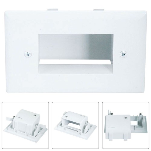Recessed Low Voltage Wall Plate HDMI Audio Video AV Cable Pass EZ Mount ...