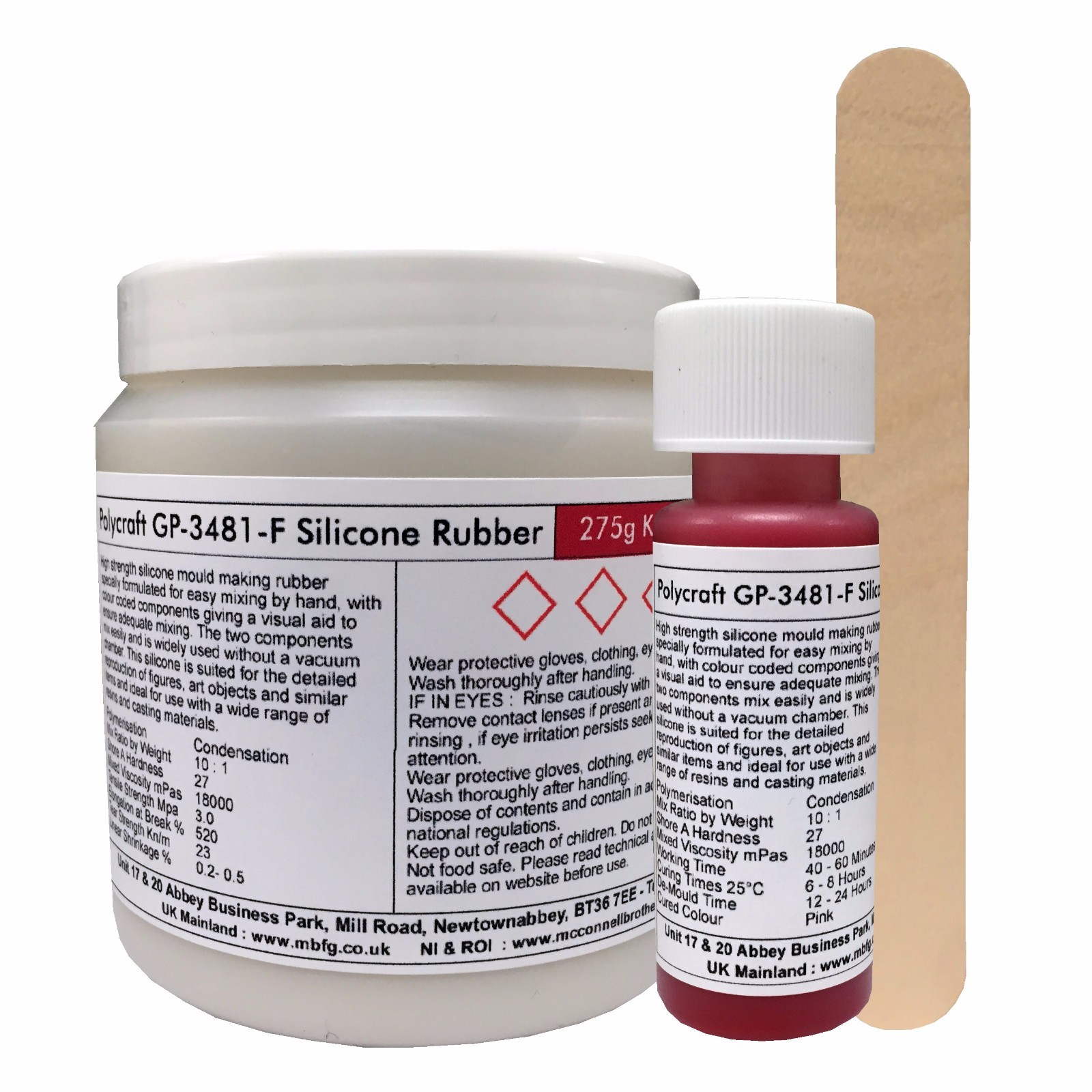 Polycraft GP-3481-F RTV Silicone Mould Making Rubber 275g Kit (Red ...