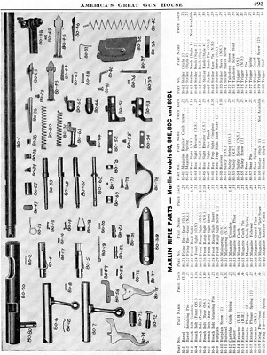 1949 Print Ad of Marlin Model 80 80E 80C 80DL Rifle Parts List | eBay