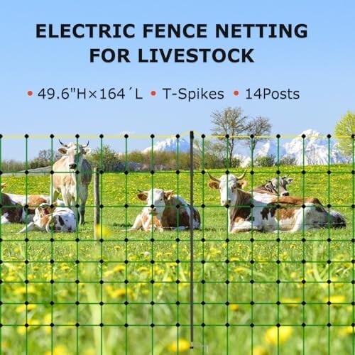 Electric Fence Netting for Livestock, Keeps Animals in and Predators ...