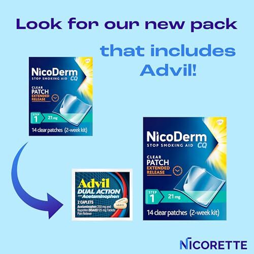 NicoDerm CQ Step 1 Nicotine Patches to Quit Smoking 21 mg Stop Smoking ...