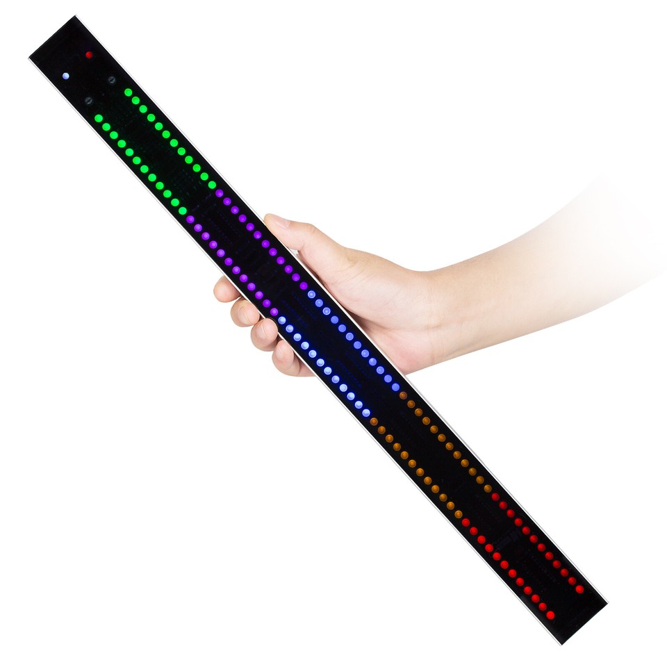 120 LED Full Color Stereo Music Spectrum Display MIC Sound Level Audio ...