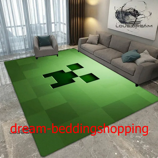 Kids Minecraft Bedroom Living Room Carpets Anti-Slip Floor Rugs Mat ...