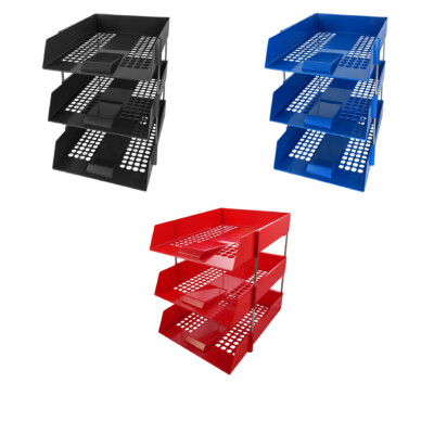 LETTER FILING TRAYS IN/OUT + RISERS - COMPLETE SETS *ALL COLOURS ...