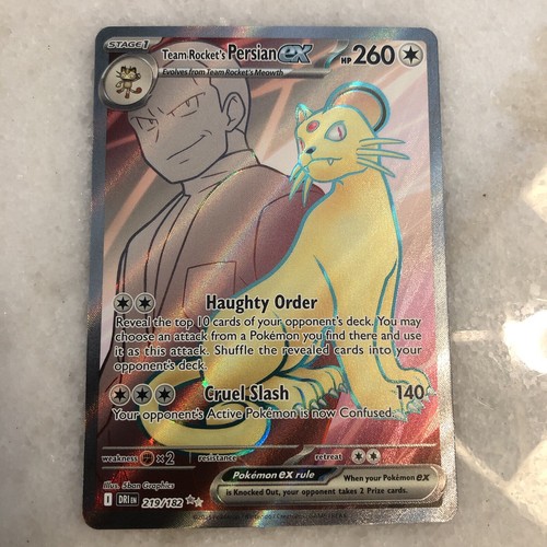 Pokémon TCG Destined Rivals Team Rocket's Persian Ex 219/182 Ultra Rare ...