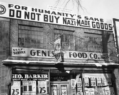 STOREFRONT SUPPORTING BOYCOTT OF NAZI GERMANY IN 1930s - 8X10 PHOTO (BB ...