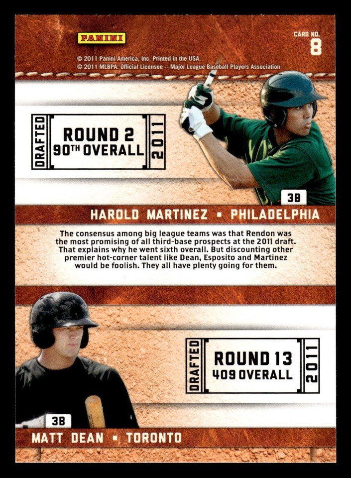 2011 Donruss Elite Extra Rendon / Martinez / Esposito / Dean Building ...