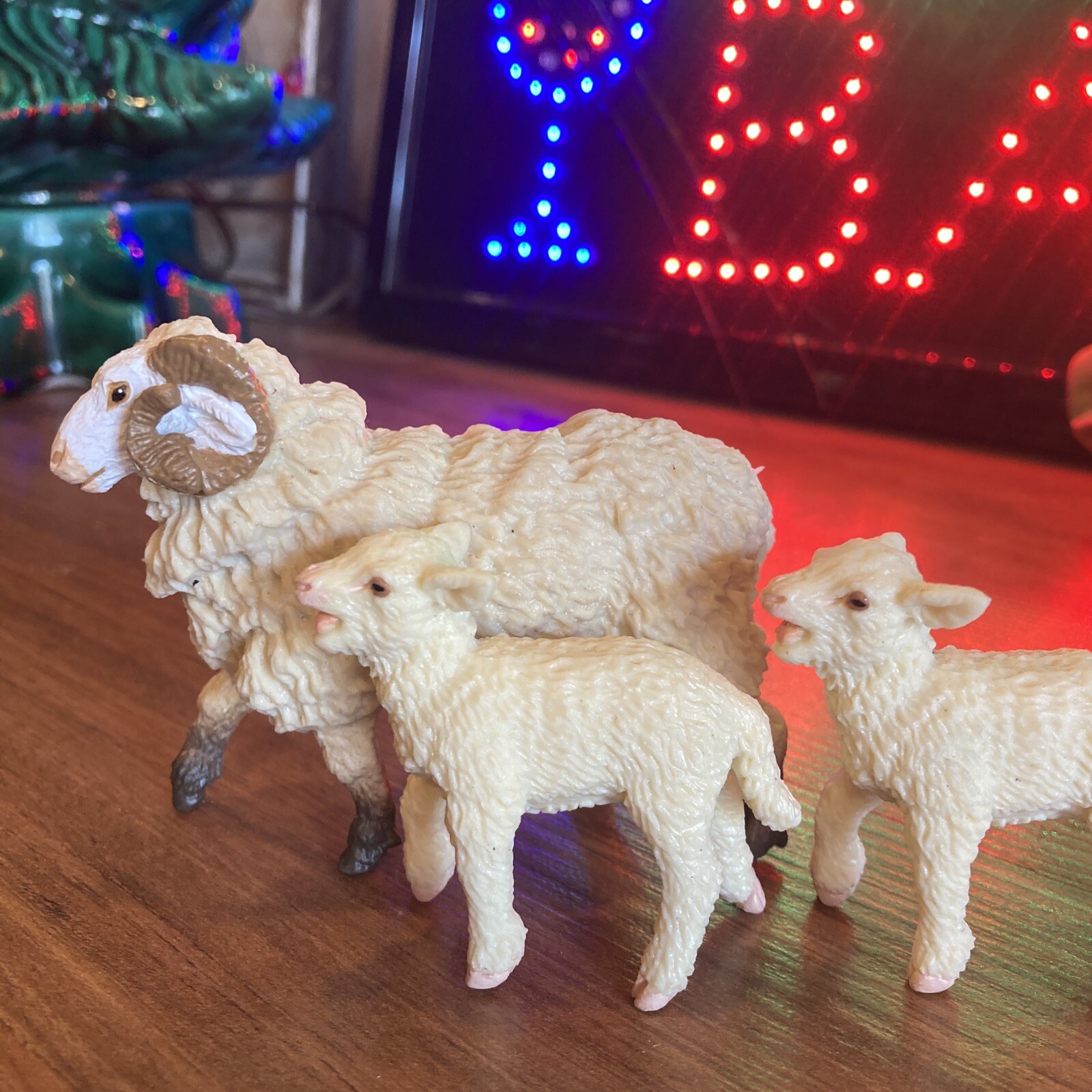 Vintage Christmas Nativity- Crèche Figures CE Ram and baby sheep set of ...