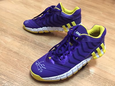 SIGNED JEREMY LIN ADIDAS LAKERS GAME USED WORN SHOES AUTO JSA SAMPLE ...