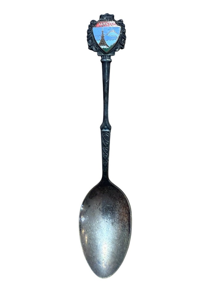 Vtg Tokyo Japan Souvenir Spoon Enamel Shield Crest Tokyo Tower Nickel ...