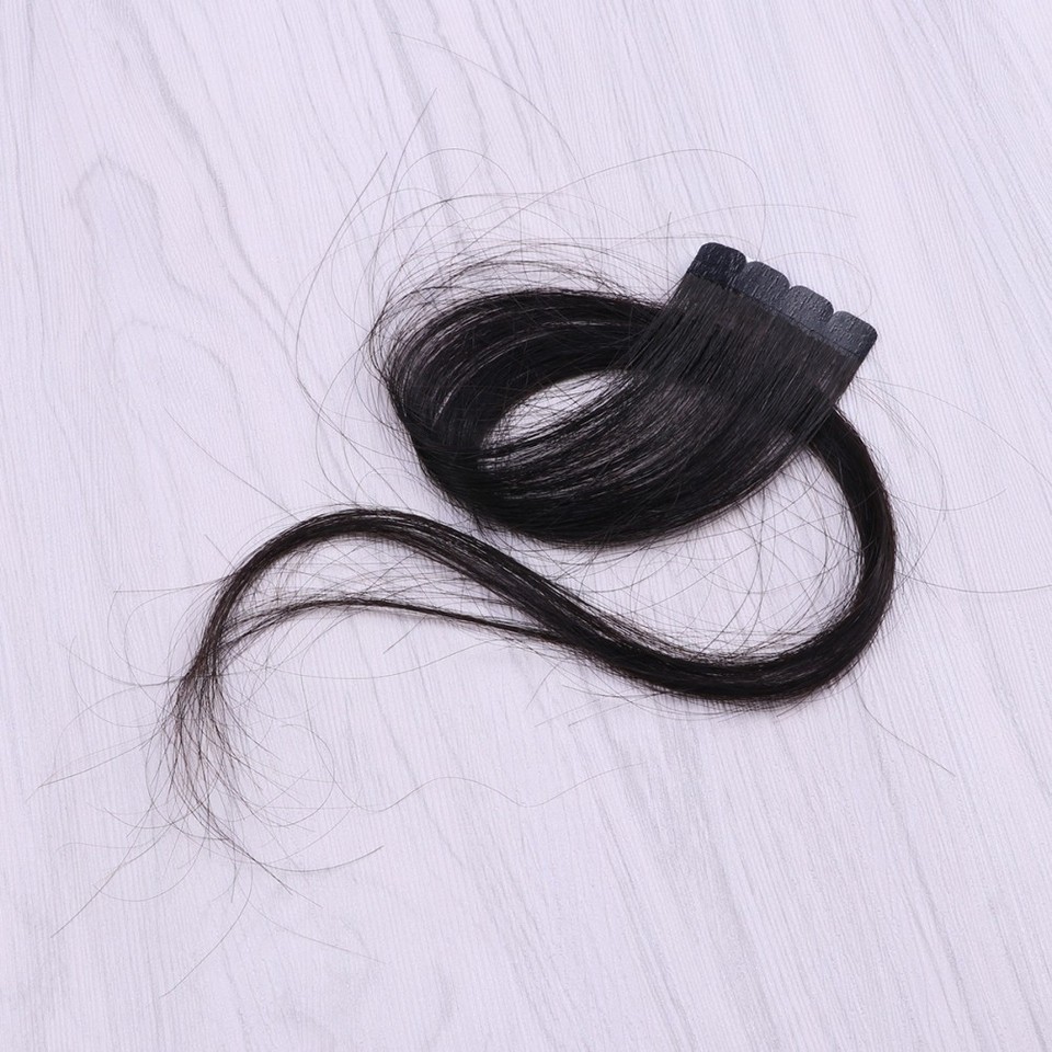 Black Straight Hair Extensions Seamless Tape In 40 cm Real Human Hair ...