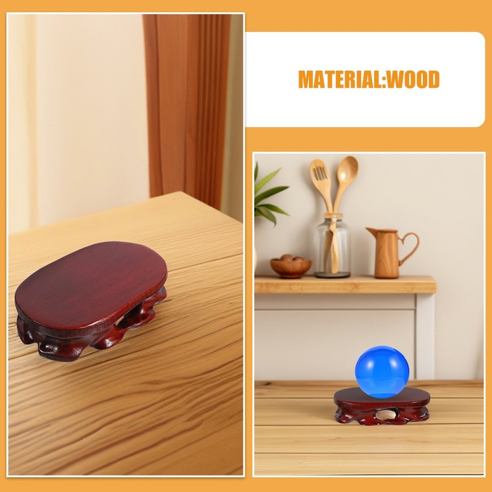 Oval Wood Base Oriental Vase Stand Stand Stone Base Wood Teapot Vase ...