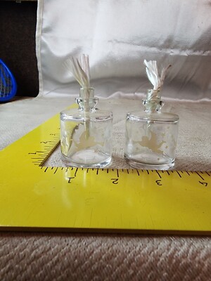 2 Vintage Lamplight Farms Austria Mini Glass Oil Lamp Angels Austria ...
