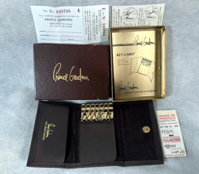NEW Vintage PRINCE GARDNER Key Gard HOLDER Tri-Fold 6 Ring HOOK Leather ...