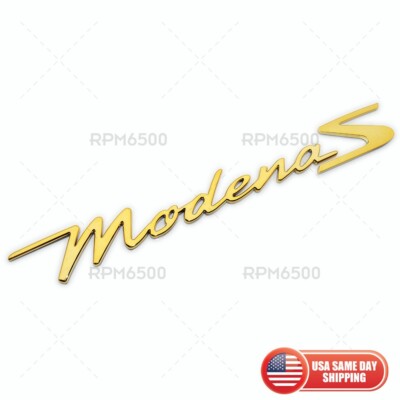 Maserati Modena S Fender Marker Nameplate Logo Emblem Badge Sport Gold ...