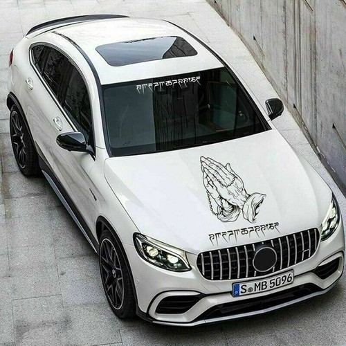Mercy car auto sticker decal PRAYING HANDS Buddha Vinyl Reflective Door ...