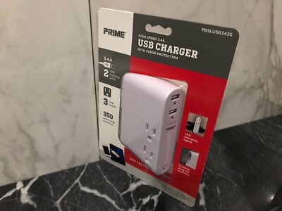 Prime High Speed 3.4A USB Charger With Surge Protection PBSLUSB343S | eBay