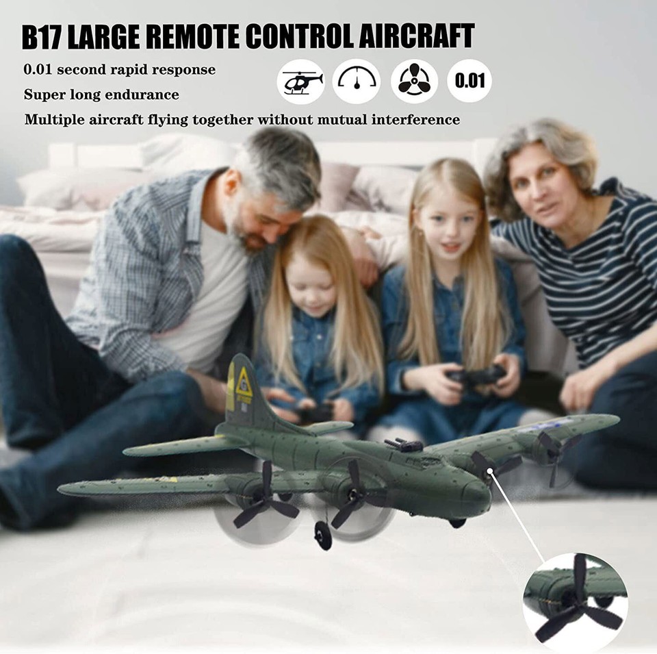 2.4G RC Remote Airplane B17 Bomber Glider Fixed Wing Plane Fighter Toy ...