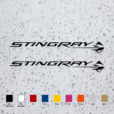 Pair (2020-24) C8 Stingray Script and Logo Decal Vinyl Stickers for ...