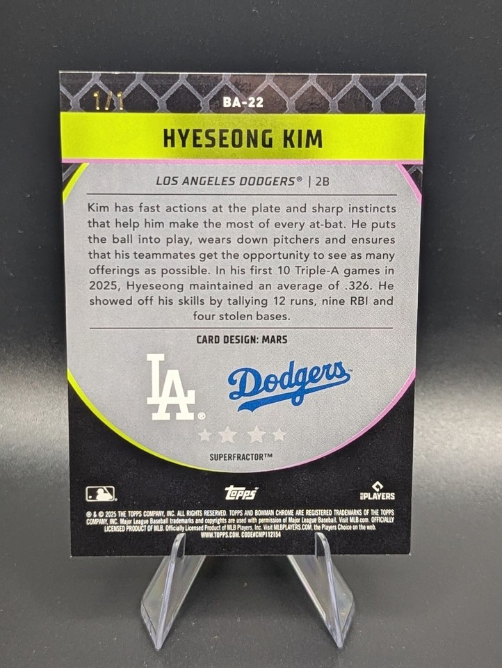2025 Bowman Chrome #BA-22 - Hyeseong Kim (RC) - ASCENSIONS ...