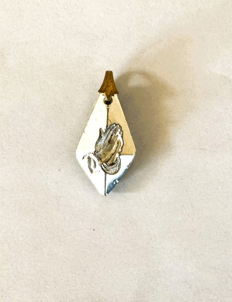 Vintage 1940's REVERSIBLE Carved LUCITE Intaglio PRAYING HANDS Pendant ...