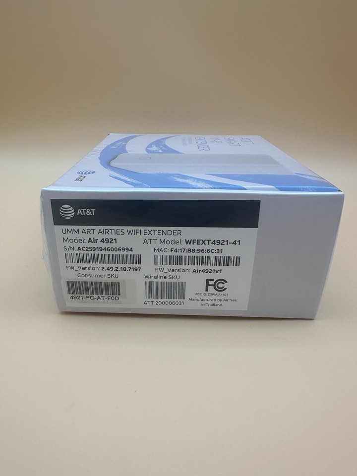 AT&T Airties Air 4921 Smart WiFi Range Extender Access Point WFEXT4921 ...