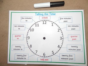 TELLING THE TIME - A4 POSTER/MAT - EYFS/KS1/KS2 NUMERACY TEACHING ...