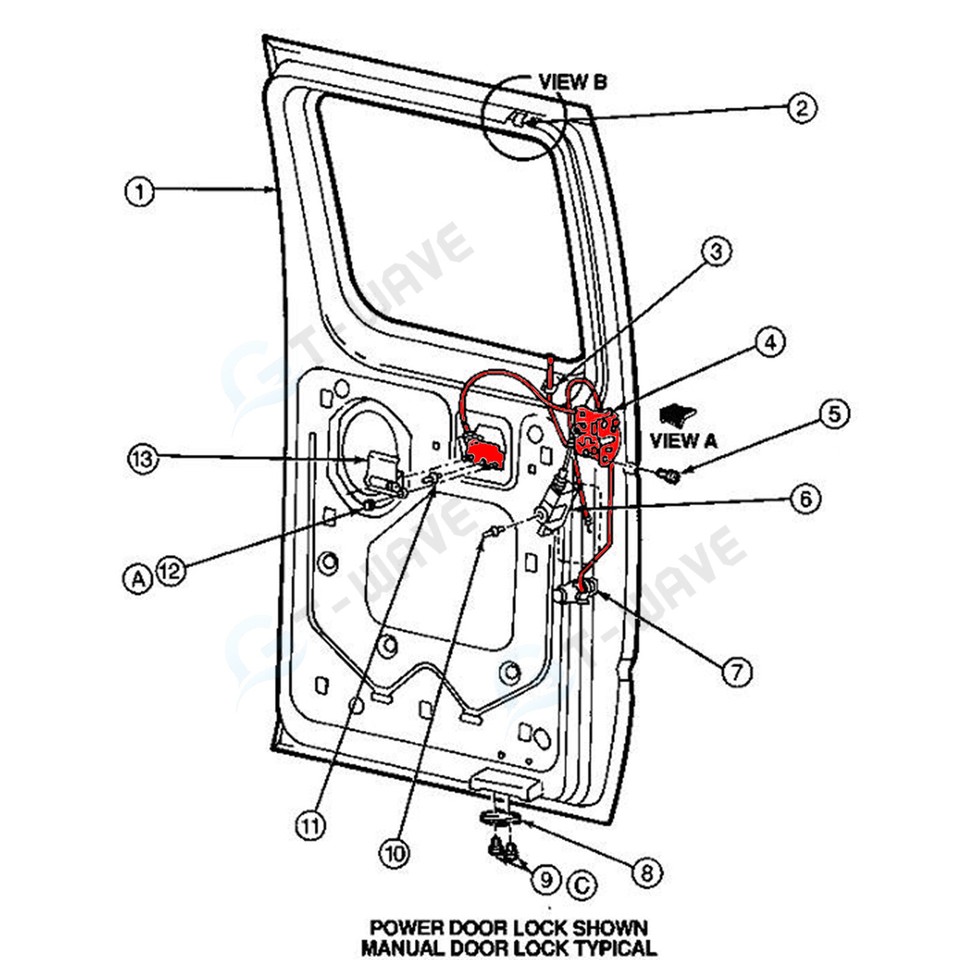 Right Side 60% Hinged Door Latch Assembly For 1992-2014 Ford E150 E250 ...