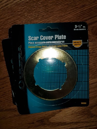 58393 Scar Cover Plate Ultra 3-1/2" polished brass heavy duty NEW ...