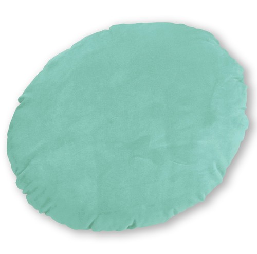 Mf58n Light Turquoise Microfiber Velvet Round Shape Cushion Cover ...