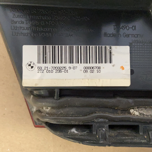 BMW 5 Series F10 Left Side Rear Light Brake Light 7203225 63217203225 ...