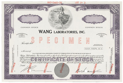 Wang Laboratories, Inc. Stock Certificate | eBay