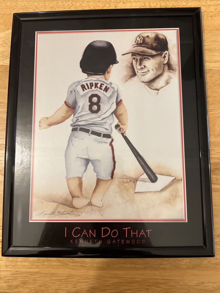 Cal Ripken Jr. Artwork By Kenneth Gatewood Signed Framed 8x10" | eBay