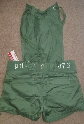 PEPE JEANS LONDON WOMEN OVERALLS ANNABEL SHORTS 75026 IN ARTICHOKE-SIZE ...