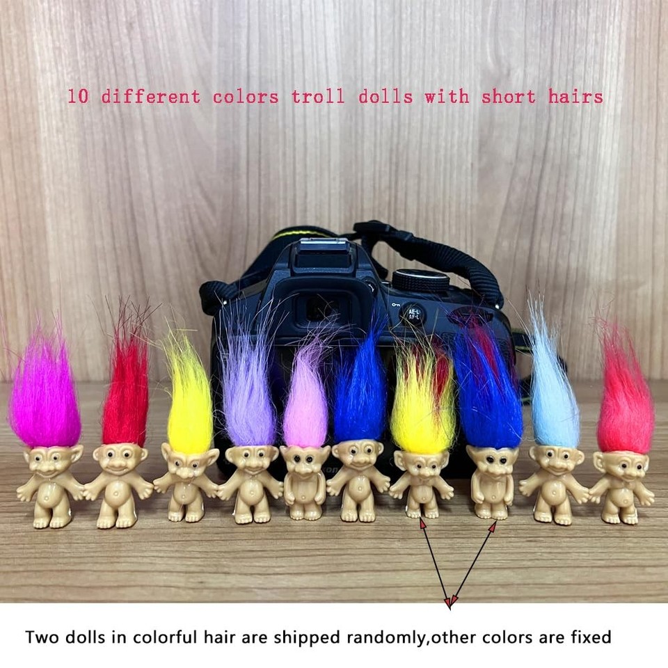 16pcs Mini Troll Dolls, PVC Vintage Trolls Lucky Doll Action Figures ...