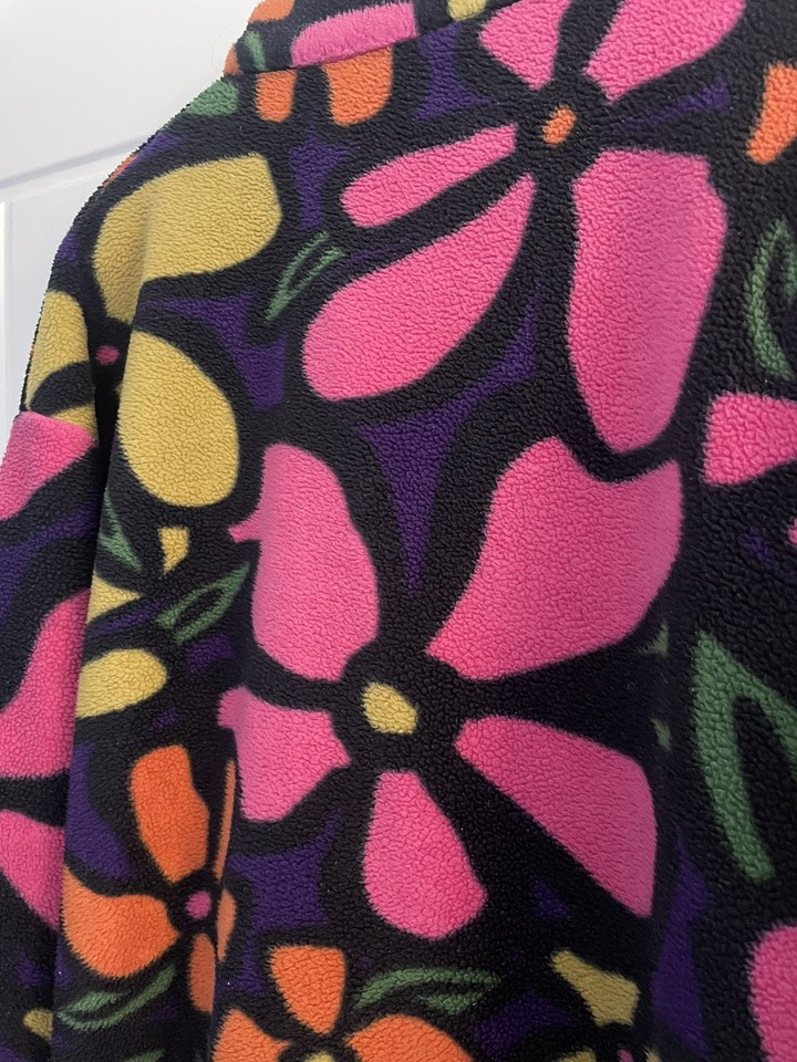 Lucy & Yak Petal Pop Multi Floral Stevie 1/4 Zip Winter Fleece Jumper ...