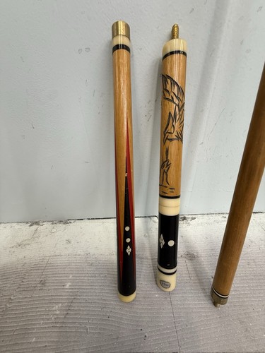 VINTAGE Golden Shark Custom Crafted Pool Cue Hand Carved Rare | eBay