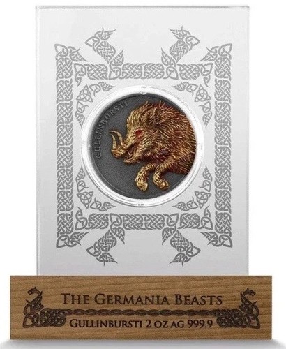 🇺🇸2025 Germania Beasts: Gullinbursti 2oz UV Activated Silver Coin w ...
