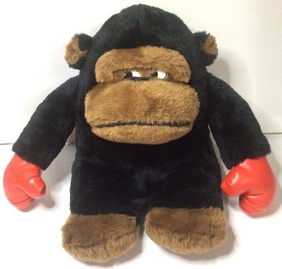 Boxing Gorilla Stuffed Animal Plush Black Brown Red Boxing Gloves Lucky ...