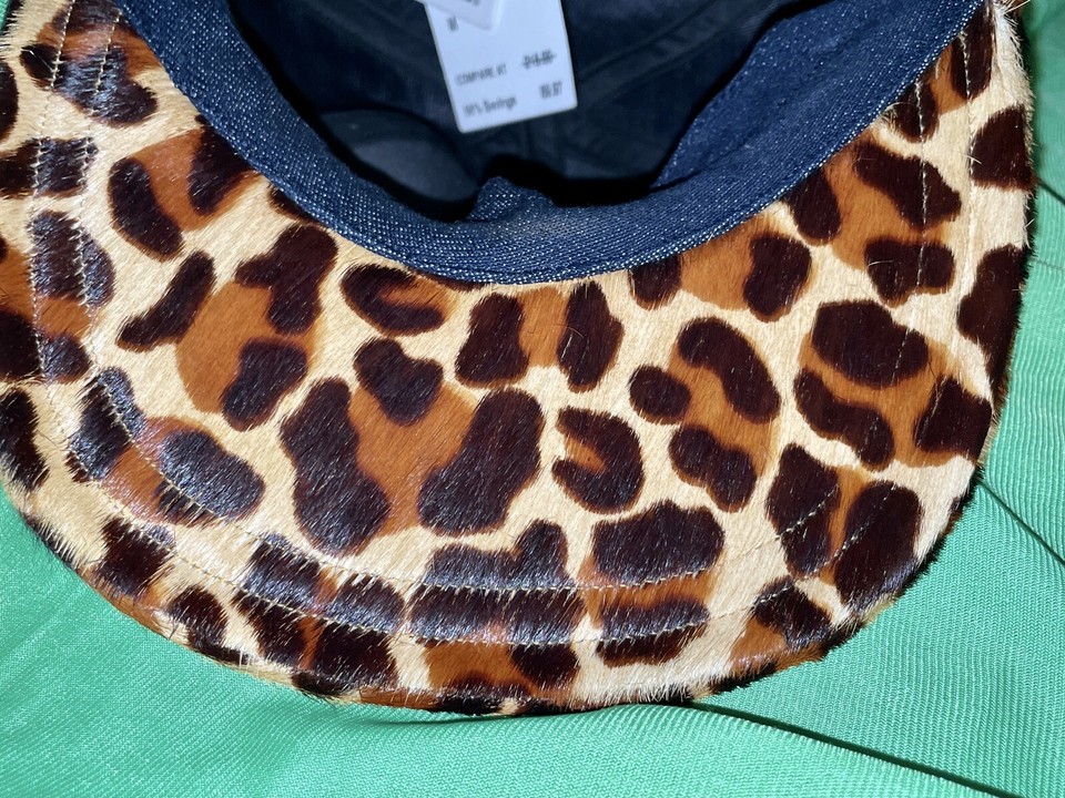 $215 EUGENIA/MR. KIM DARIEN MADE IN USA DENIM x 'LEOPARD' CALF HAIR ...