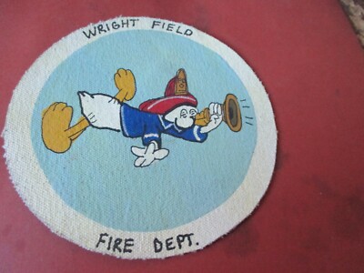 WWII DISNEY DONALD DUCK WRIGHT FIELD FIRE DEPT FLIGHT JACKET PATCH ...