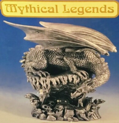 Mythical Legends Silver Dragon Statue Figurine 7x5" SH-02 | eBay