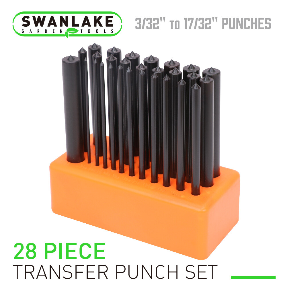 28 Pieces Transfer Punch Set 3/32" - 1/2" Heat Treated Alloy Steel ...